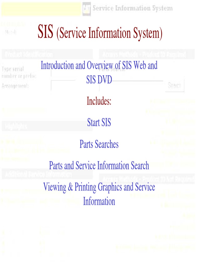 (Service Information System) : Introduction and Overview of SIS Web and ...