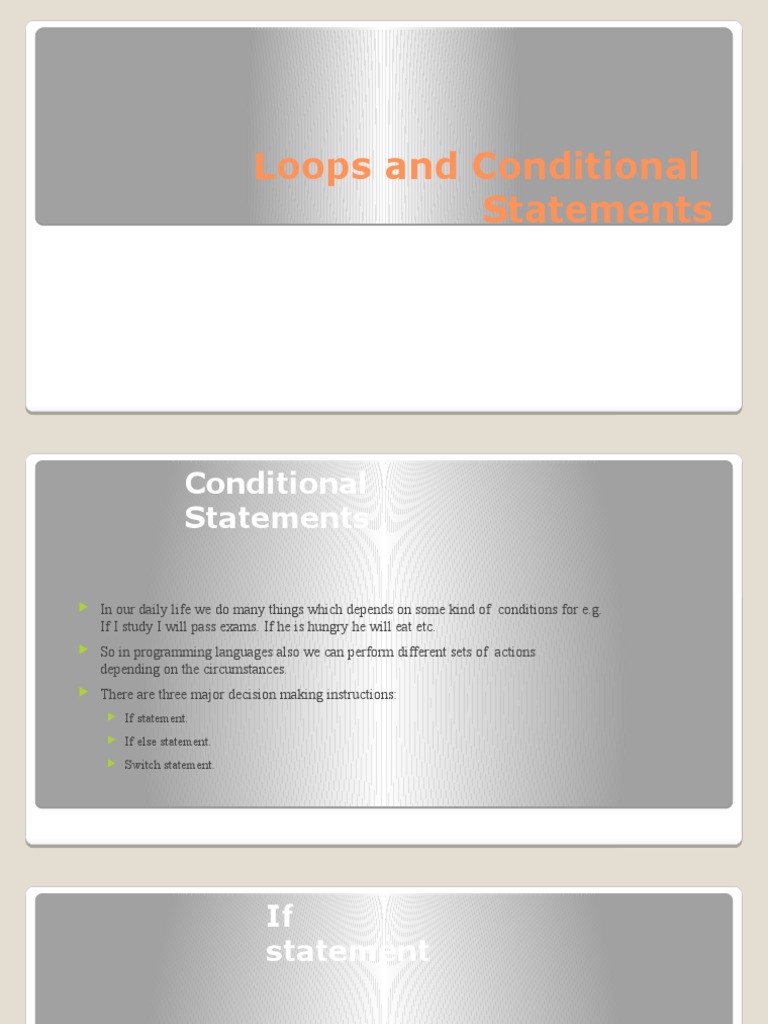 Loops and Conditional Statements | PDF | Control Flow | Software Development