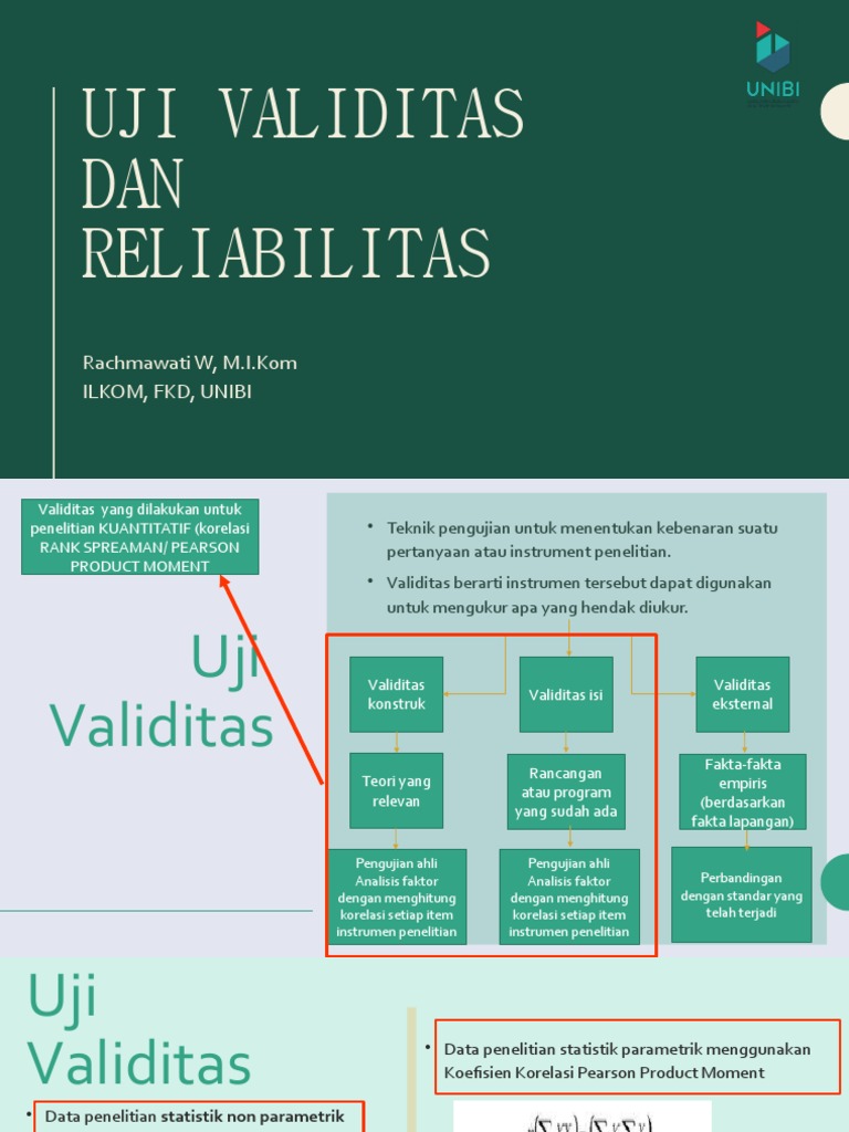 Uji Validitas Dan Reliabilitas | PDF