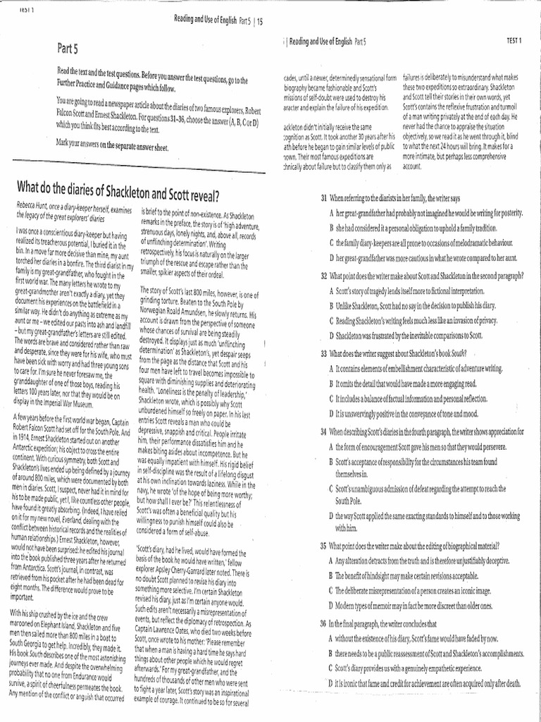 C1 - Reading Tasks | PDF