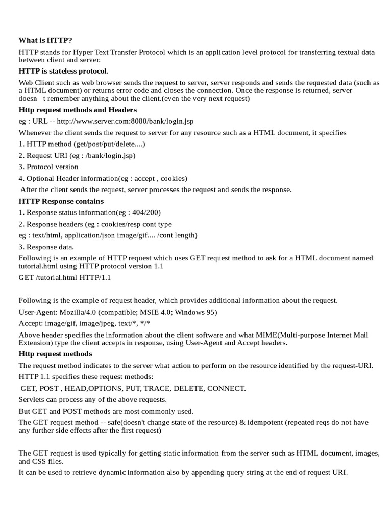 Servlet | Download Free PDF | Hypertext Transfer Protocol | World Wide Web