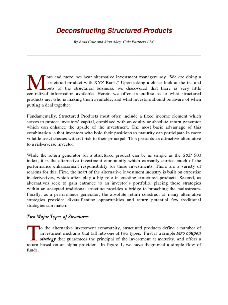 Structured Products for Investors | PDF | Finance & Money Management