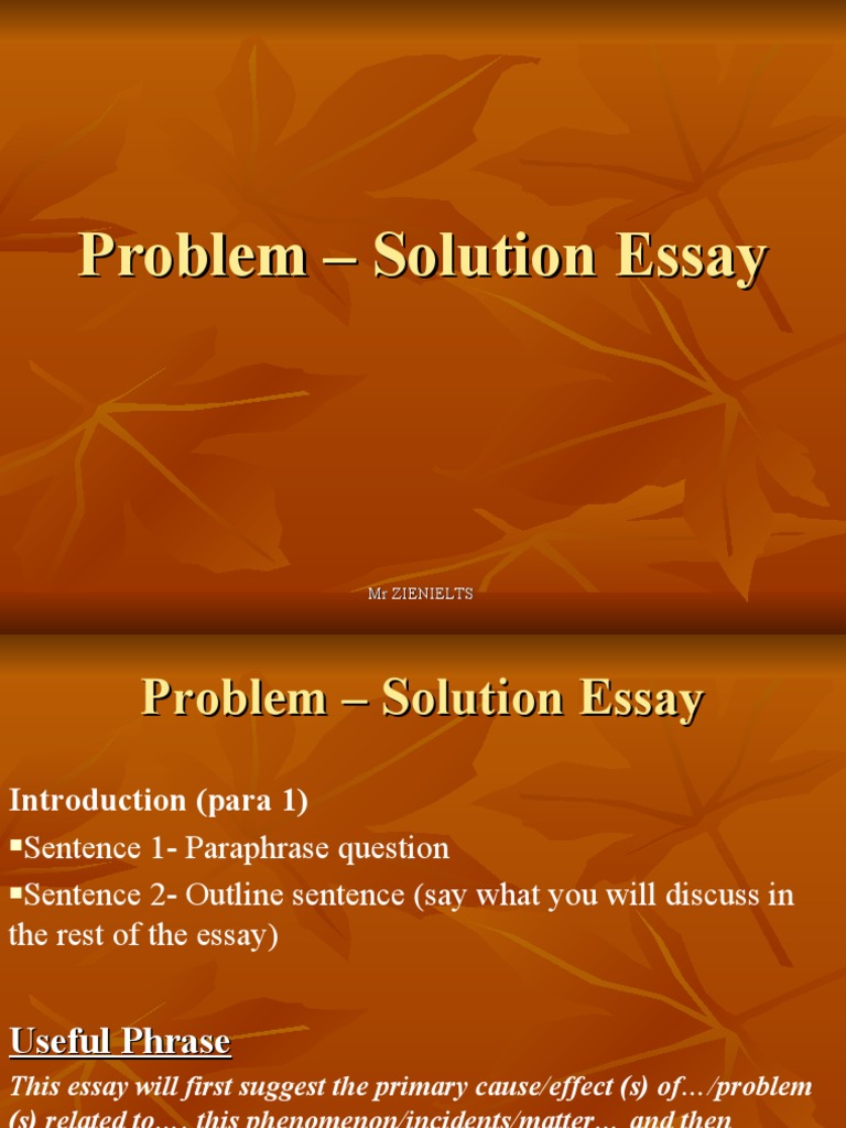 Problems Solution Essays | PDF
