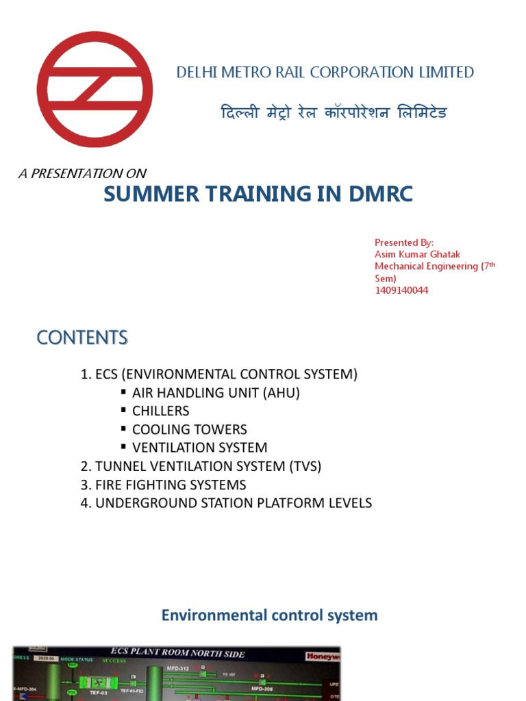 Summer Training in DMRC | Download Free PDF | Air Conditioning ...