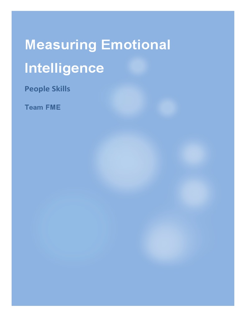 Measuring Emotional Intelligence | PDF | Emotional Intelligence | Emotions