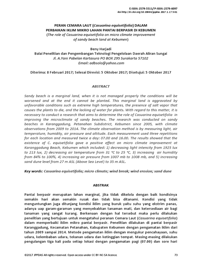 Peran Cemara Laut Casuarina Equisetifoli Bff59a68 | PDF | Earth ...