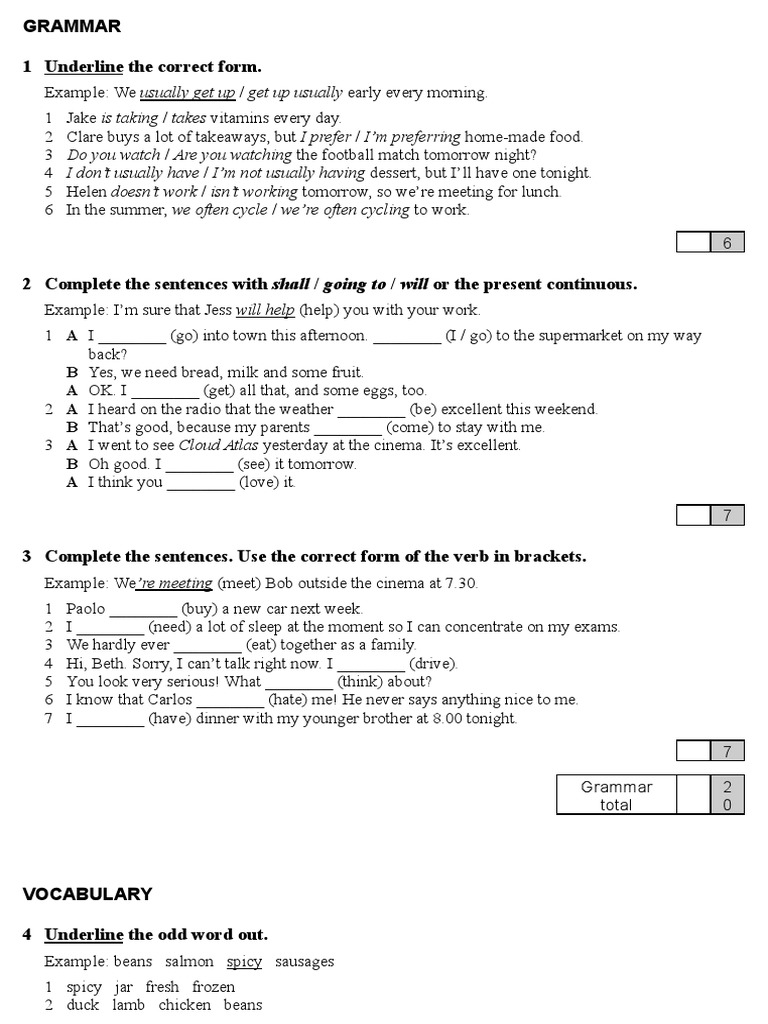 English File Intermediate Test Review | PDF | Food And Drink | Cuisine