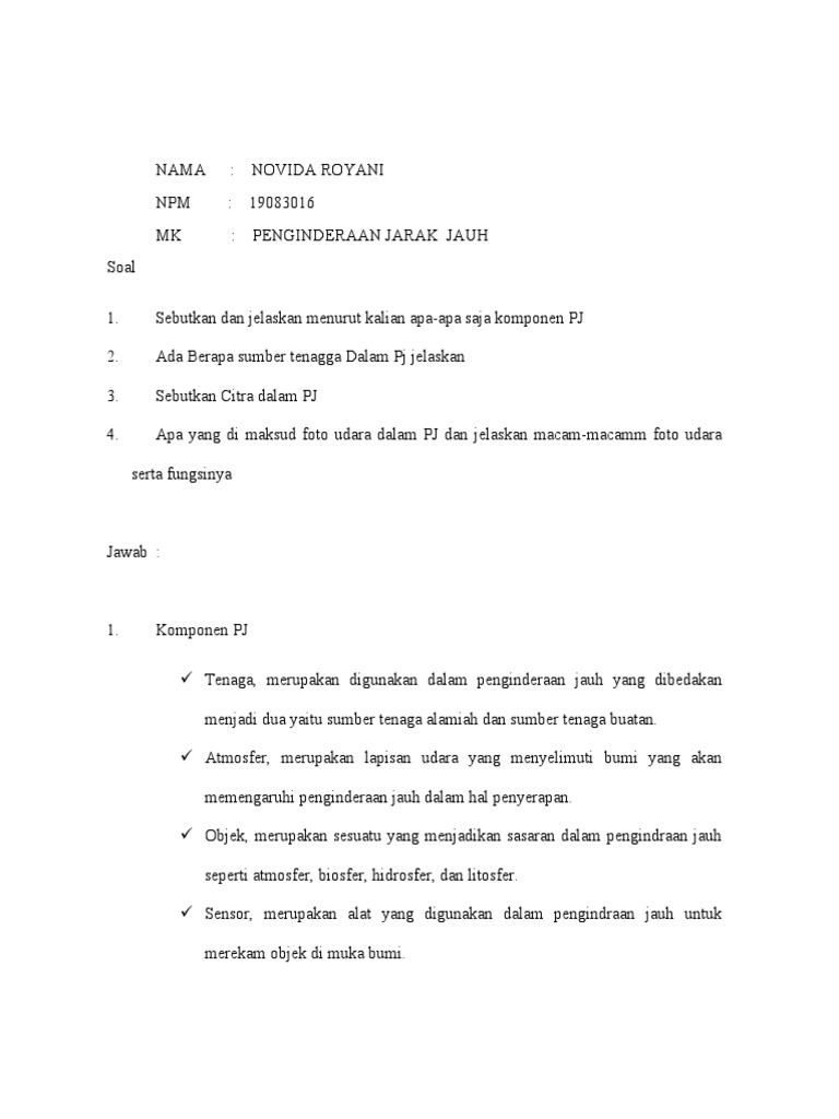 Penginderaan Jarak Jauh | PDF