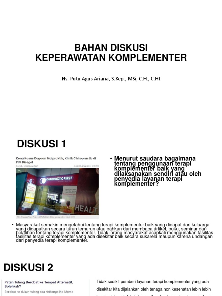 Bahan Diskusi Keperawatan Komplementer | PDF
