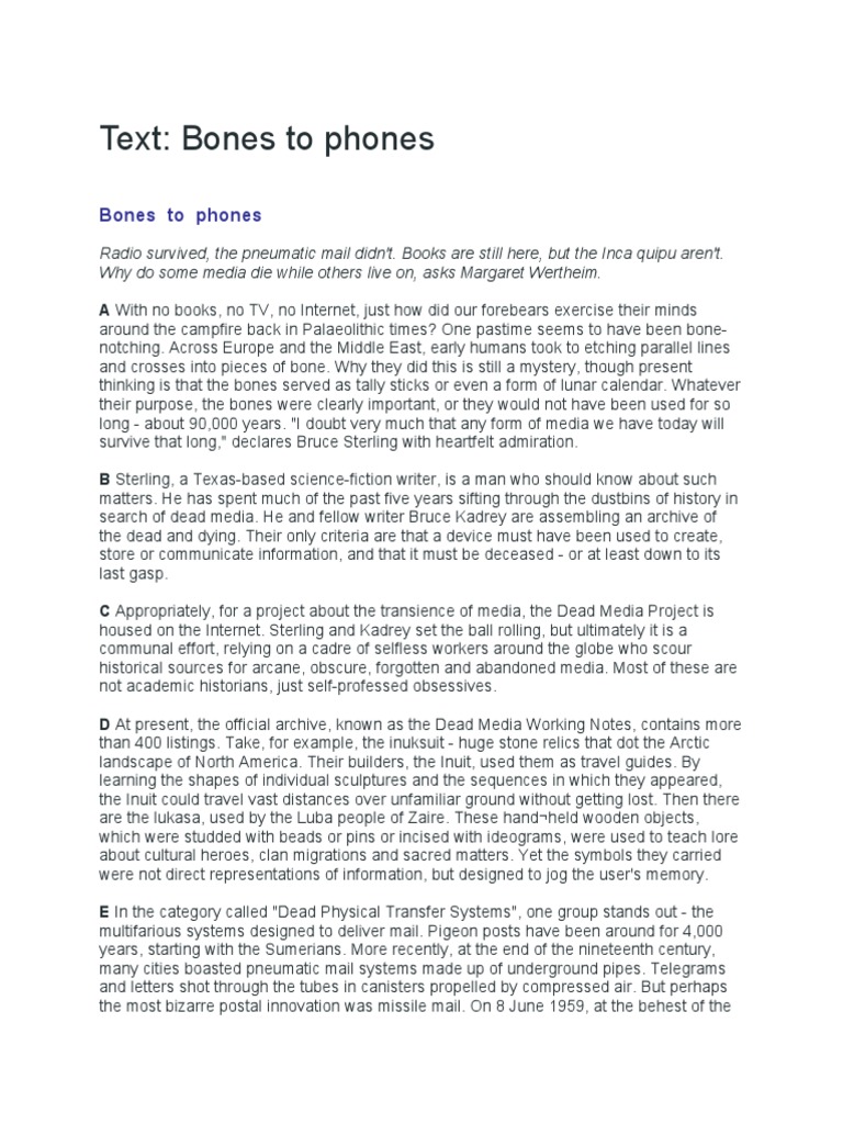 Bones To Phones | PDF