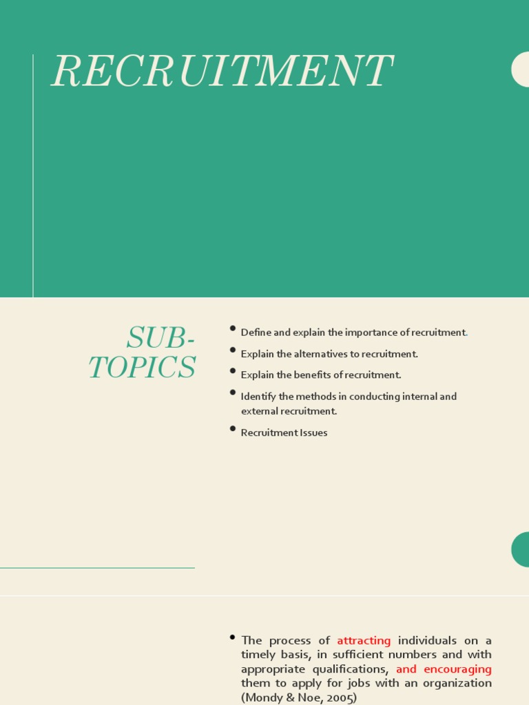 Chapter 4 Recruitment | PDF | Recruitment | Employment