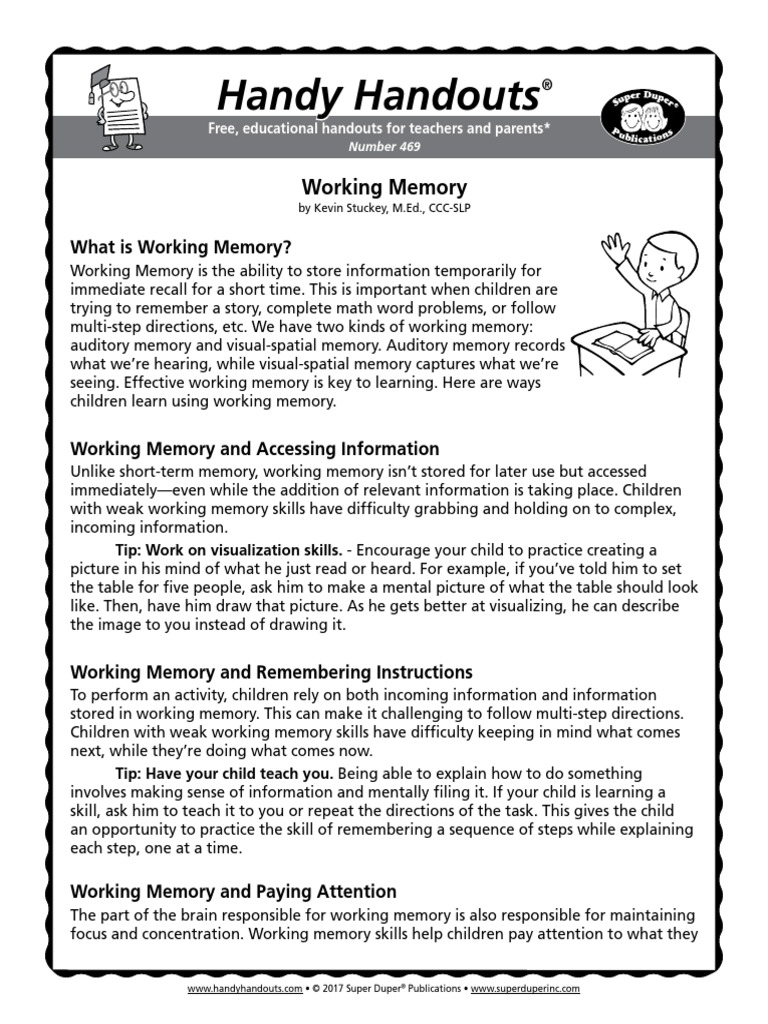 Handy Handouts: Working Memory | PDF | Memory | Working Memory