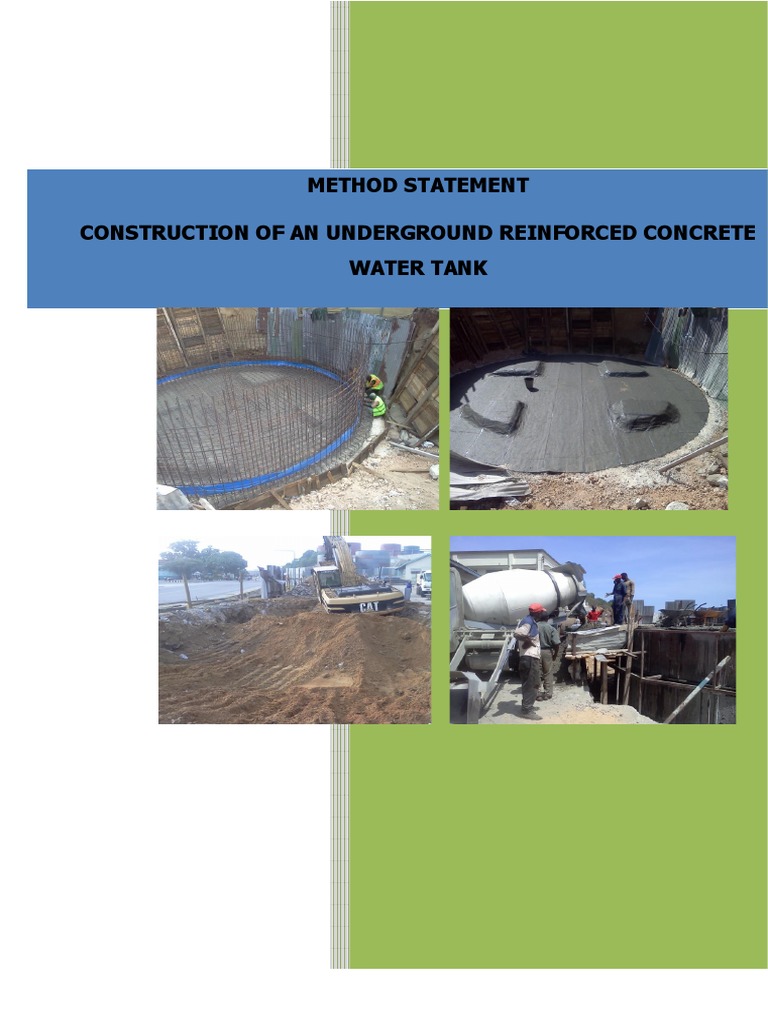 Method Statement For Construction of Underground Water Tank | PDF ...