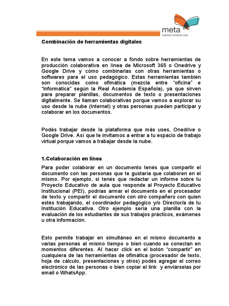 C1.M2 - Combinación de Herramientas Digitales | PDF | Internet | Computación en la nube