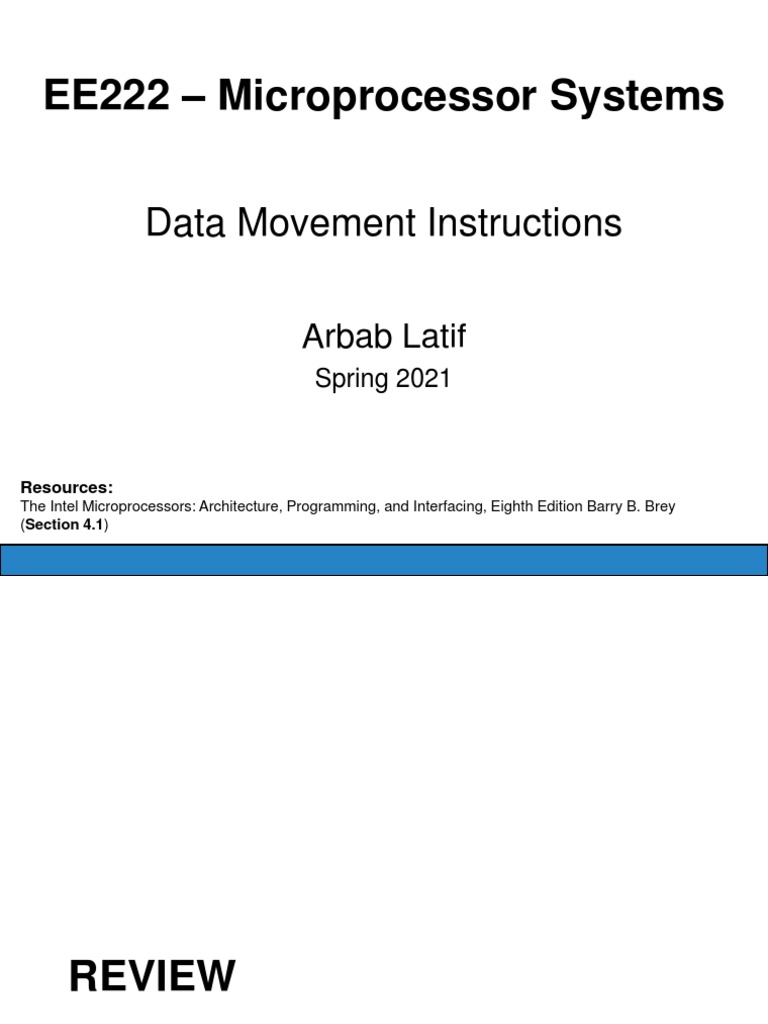 MPS Lecture 7 - Data Movement Instructions | PDF | Integrated Circuit ...