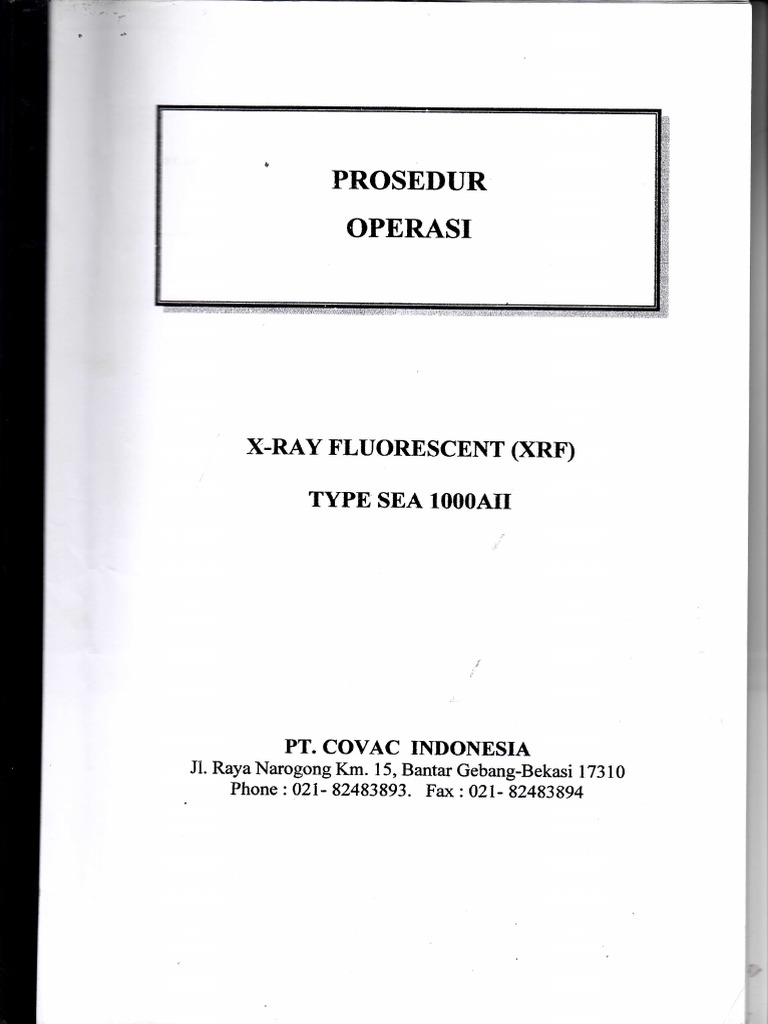 Prosedur Operasi Xray | PDF