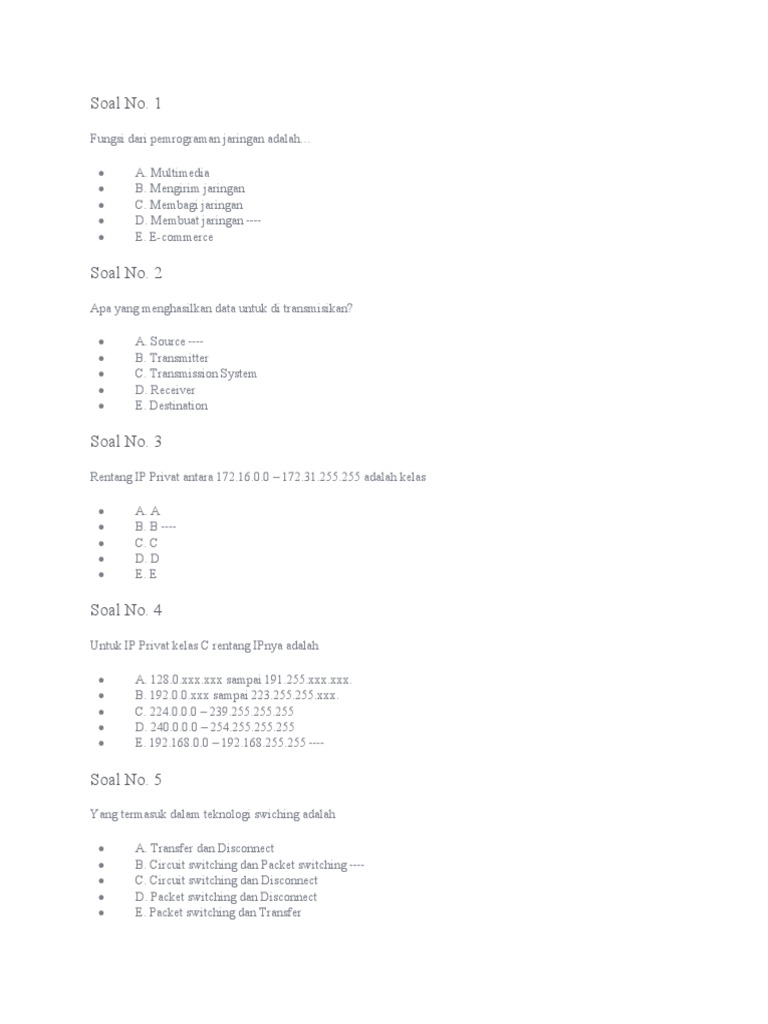 Kuis Pemrograman Jaringan | PDF