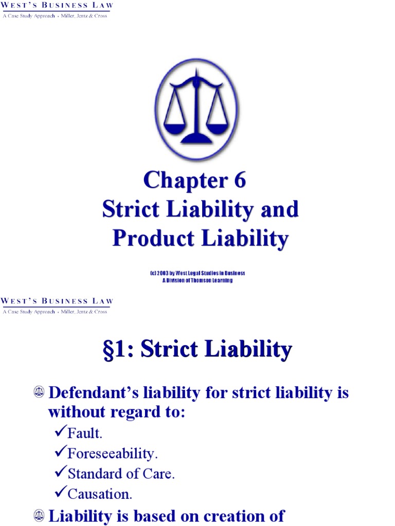 Strict Liability and Product Liability | PDF | Product Liability ...