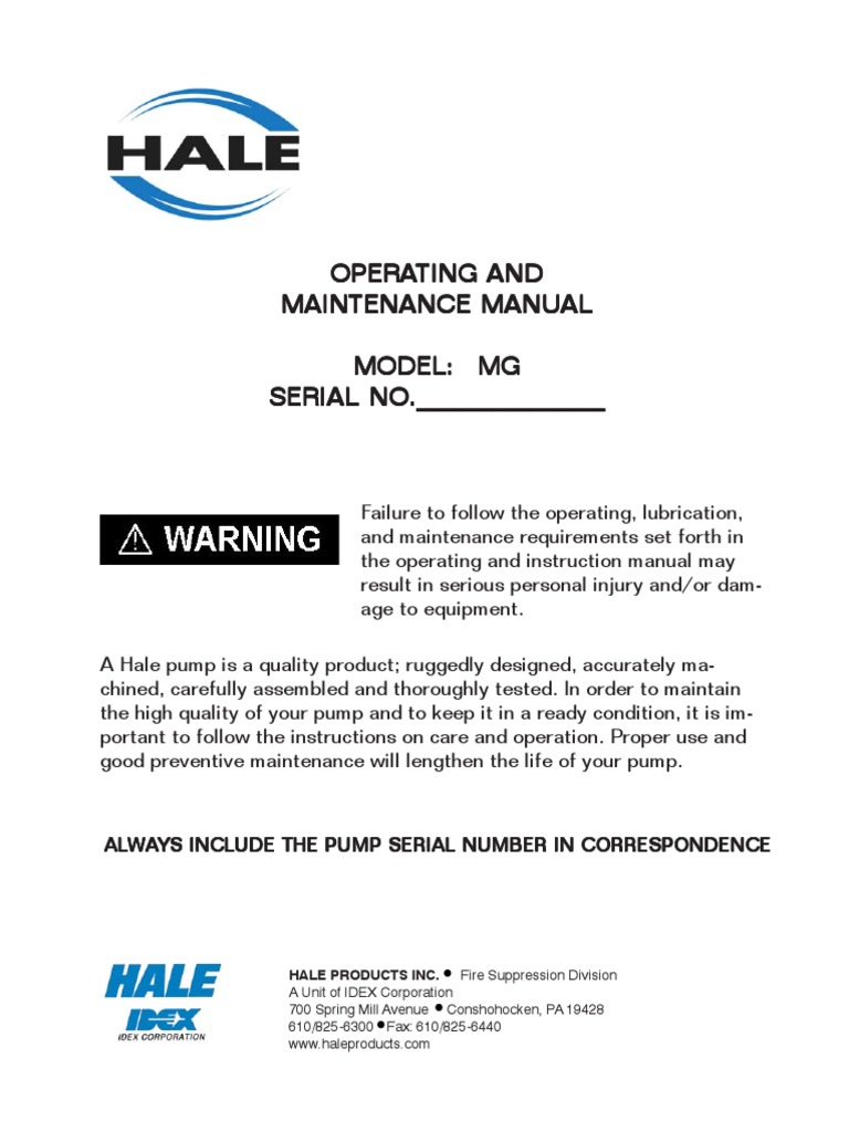 Hale Products Inc | PDF | Pump | Mechanical Engineering