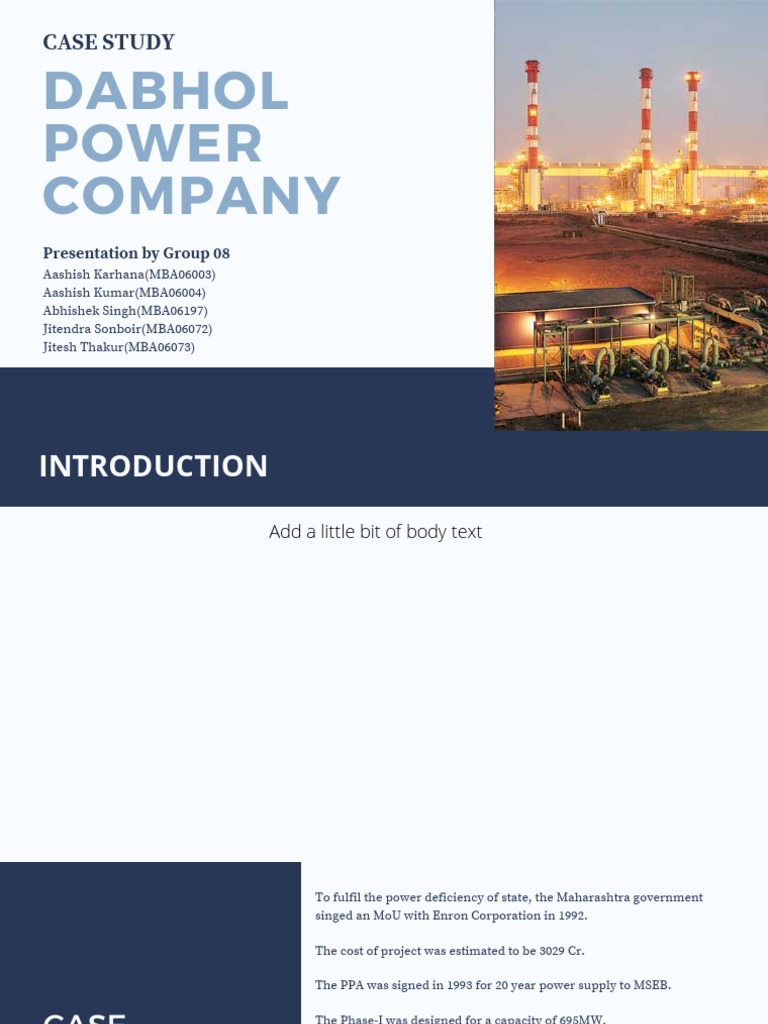 Dabhol Power Company: Case Study | PDF | Economies | Business