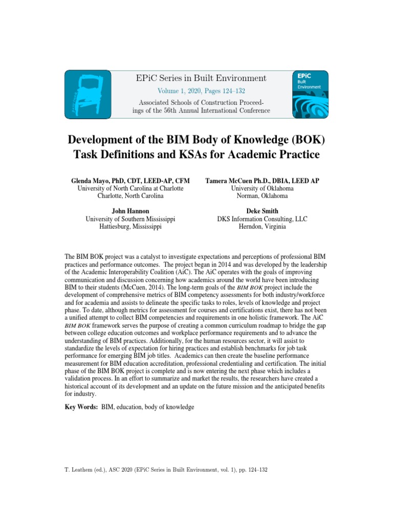 BIM Body of Knowledge Development Guide | PDF | Building Information ...