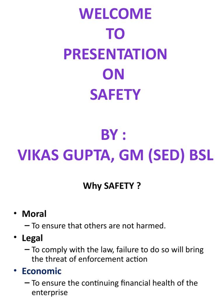 Presentation On Safety For E1 E2 PDF | PDF | Safety | Personal ...