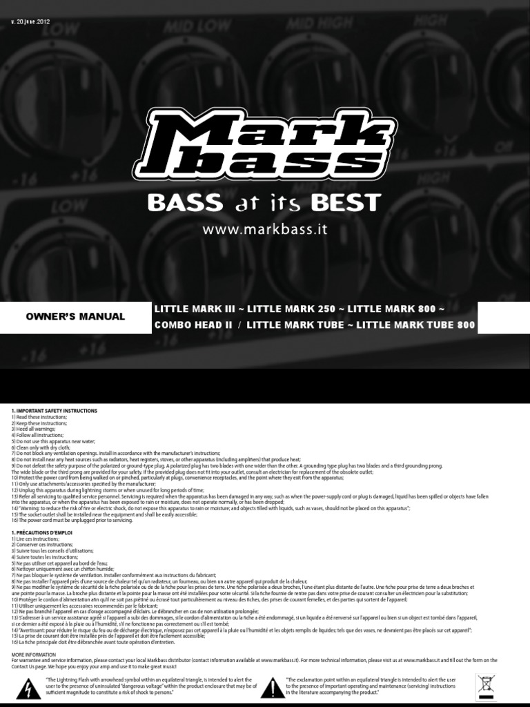 Mark Bass | PDF | Equalization (Audio) | Amplifier Mark Bass | PDF | Equalization (Audio) | Amplifier