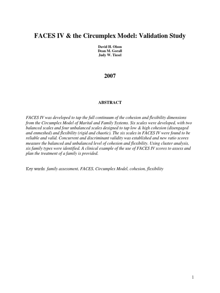 FACES IV & The Circumplex Model: Validation Study | PDF | Psychology