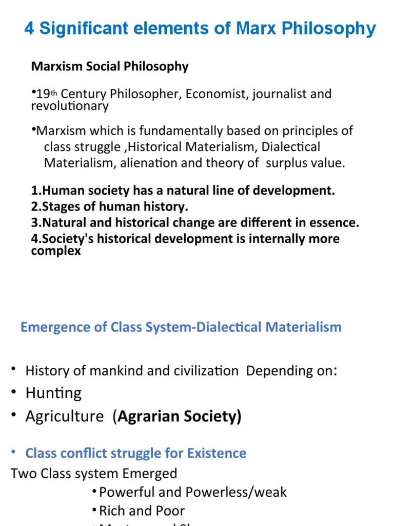 4 Significant Elements of Marx Philosophy | PDF