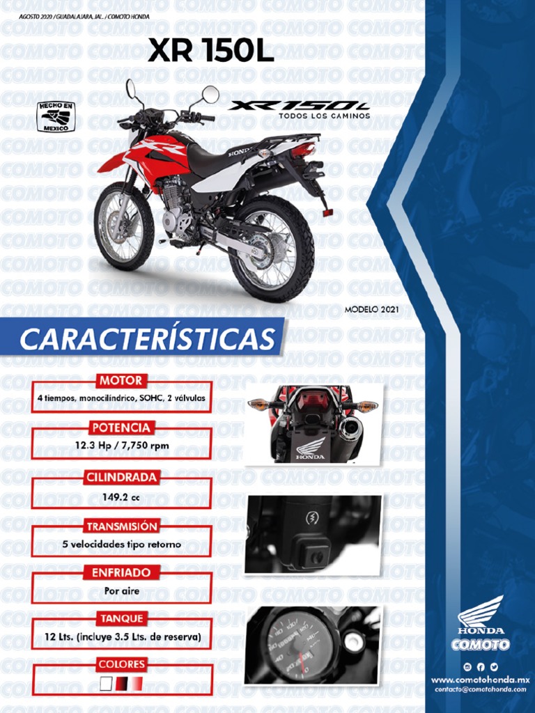 Ficha Tecnica Honda XR 150cc | PDF