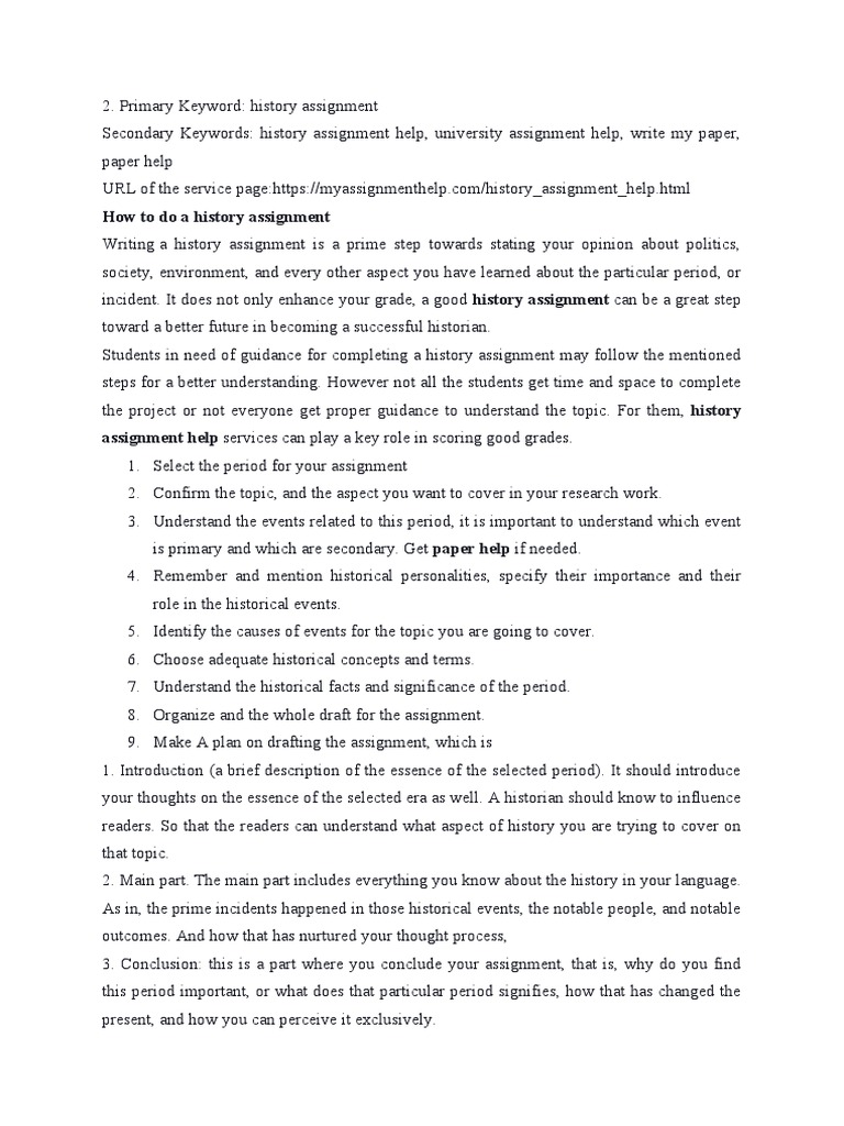 How To Do A History Assignment | PDF | Communication ...