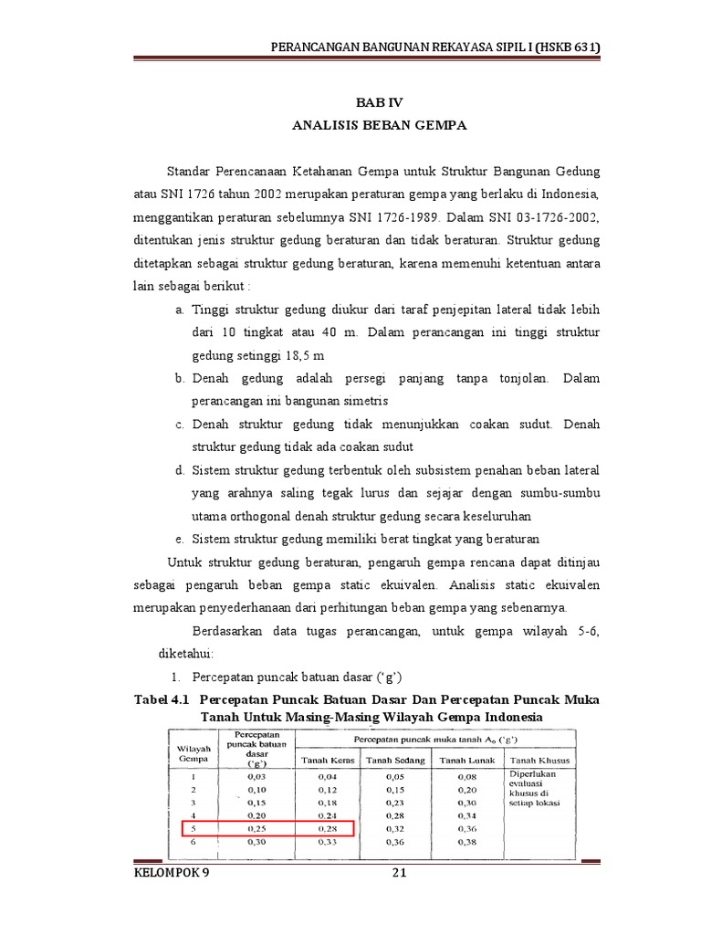Analisis Beban Gempa | PDF