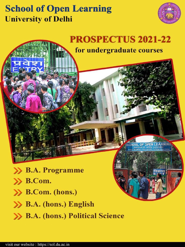 Sol Du Prospectus 2021 22 | PDF | University And College Admission ...