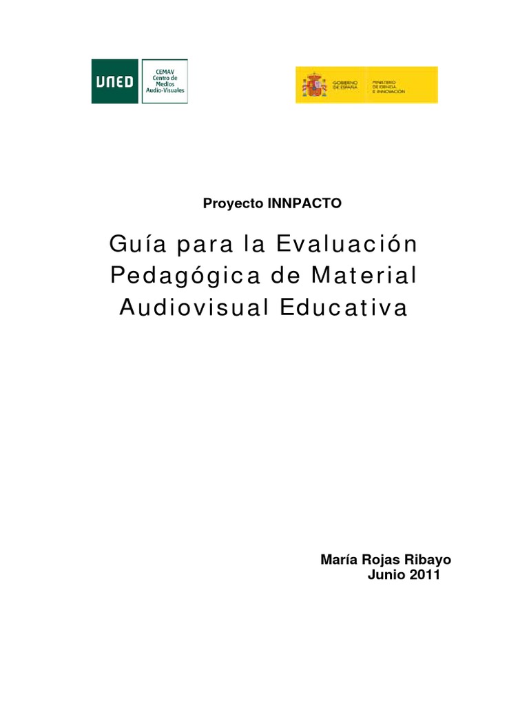 Gu A para La Evaluaci N Pedag Gica de Material Audiovisual | PDF | Aprendizaje | Maestros