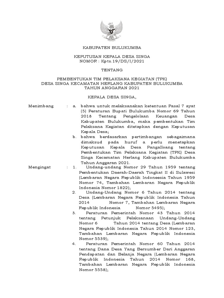 SK TPK (Format DPMD) | PDF