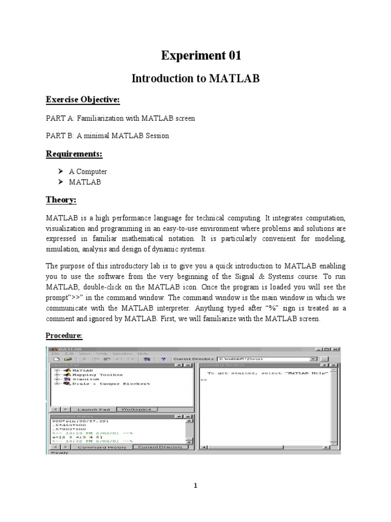Lab Tasks | PDF | Matrix (Mathematics) | Matlab