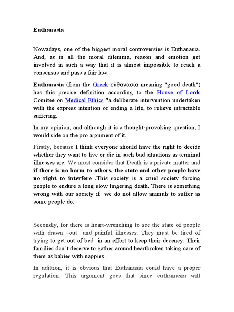 Euthanasia: Greek House of Lords Medical Ethics | PDF | Philosophy