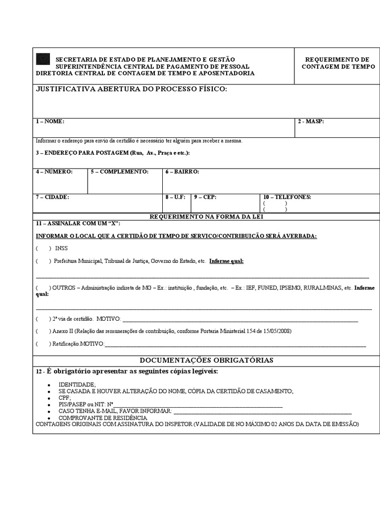 Requerimento Próprio de CTC | PDF