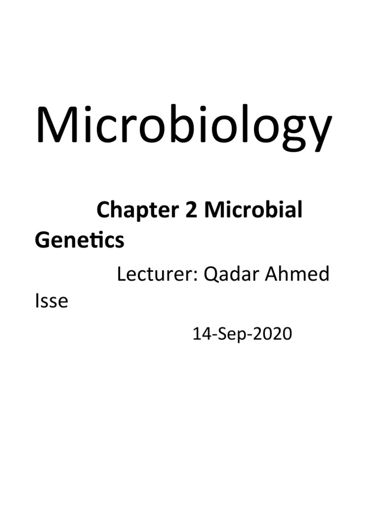 Microbiology: Chapter 2 Microbial Genetics | PDF | Dna | Gene