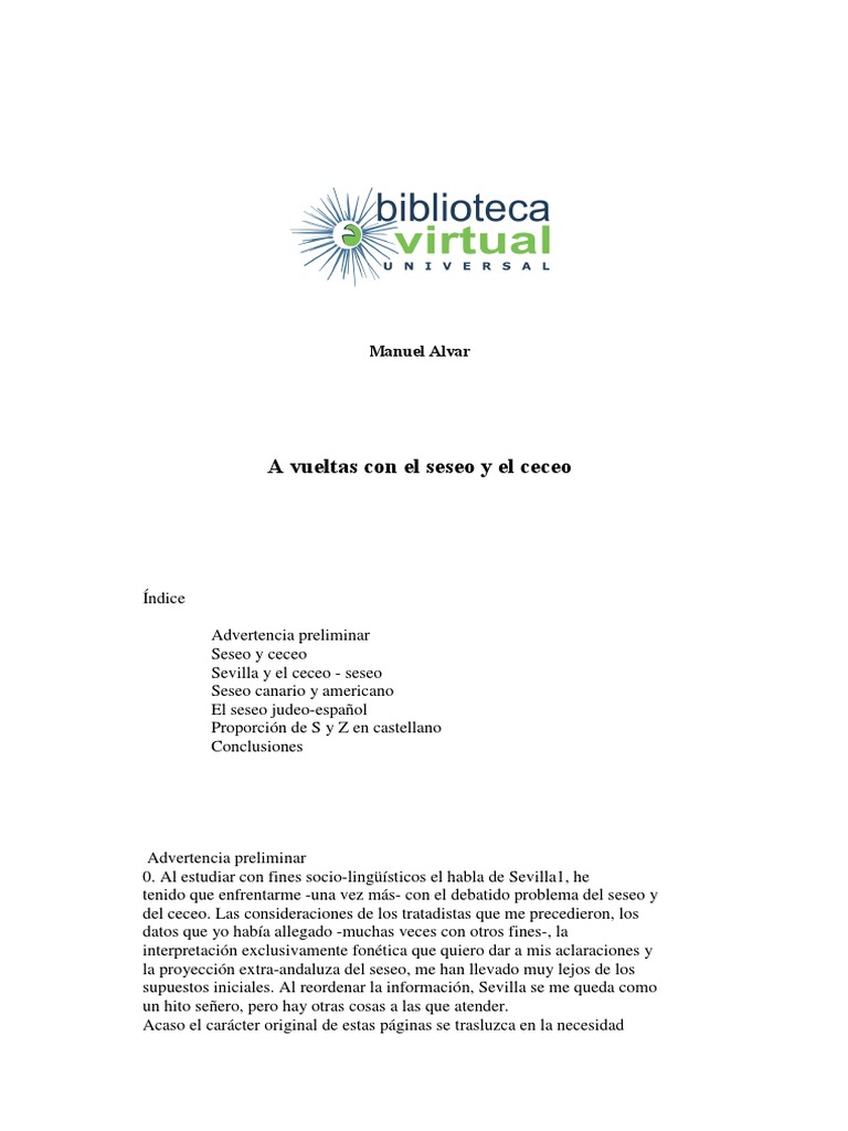 Ceceseo y Seseo | PDF | Lingüística | Fonética