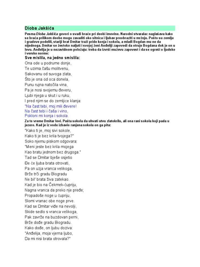 Dioba Jakšića | PDF