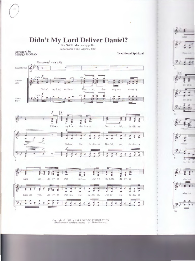 Didnt My Lord Deliver Daniel | PDF | Vocal Music | Choral Music