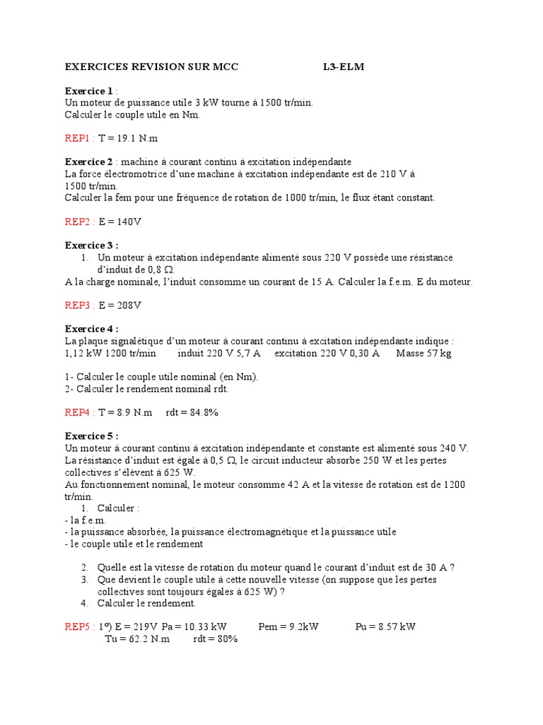 Exercices Sur MCC L3-Elm | PDF | Obliger | Masse