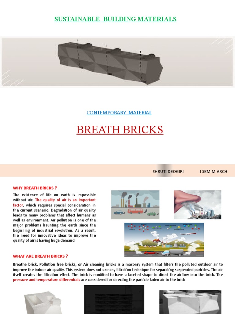 Breath Bricks: Sustainable Building Materials | PDF | Air Pollution ...