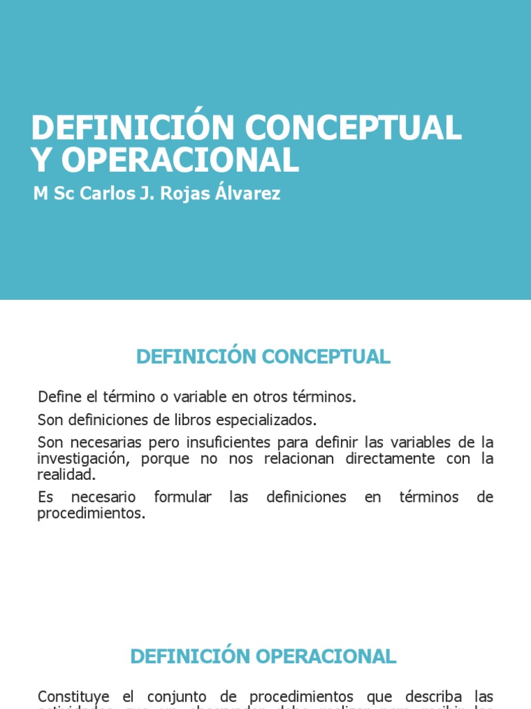Definición Conceptual y Operacional | PDF