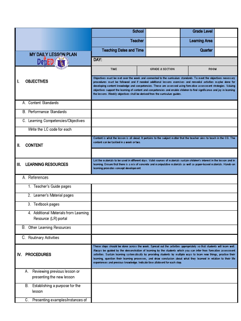 DLP Template | PDF | Learning | Educational Assessment