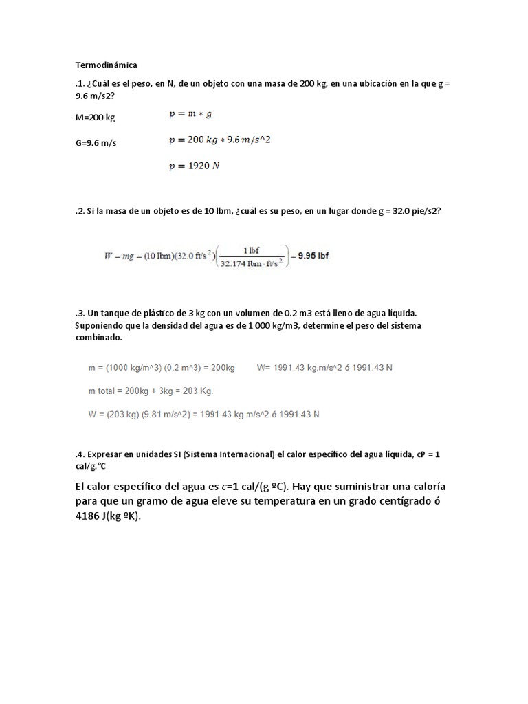 Termodinámica Clase Practica | PDF | Celsius | Fahrenheit