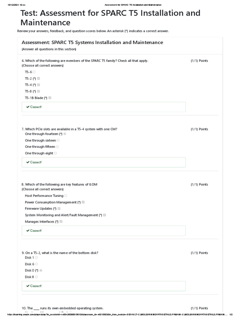 Assessment For SPARC T5 Installation and Maintenance-2 | PDF | Computer Architecture | Classes ...