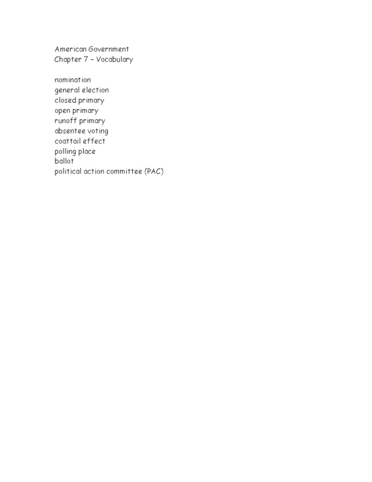 Civics - C7 - Vocabulary Words | PDF