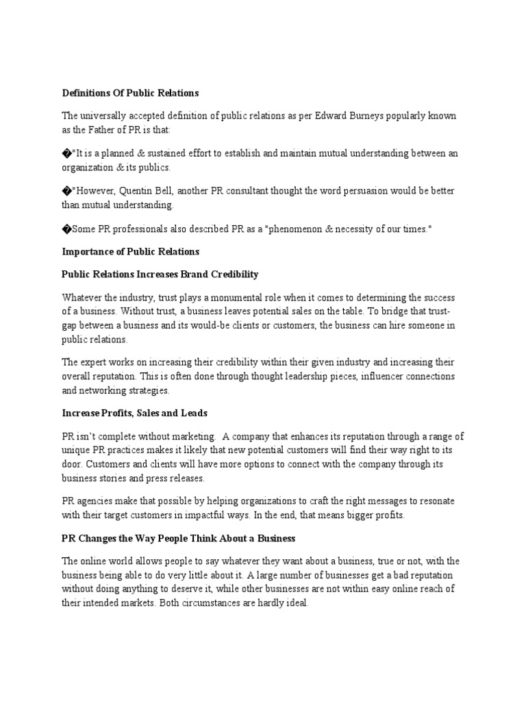 Public Relations Marketing | PDF | Public Relations | Target Audience